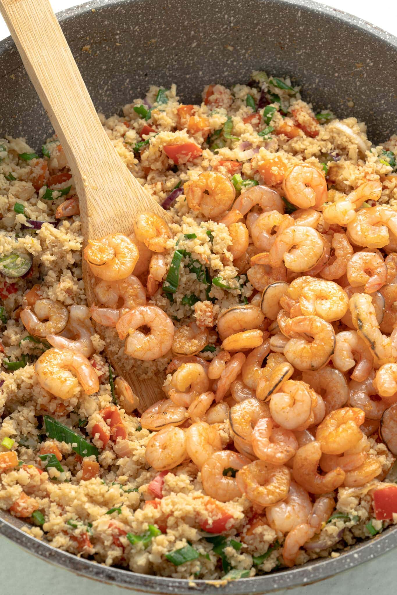 Shrimp Fried Cauliflower Rice - Lauren Kelly Nutrition